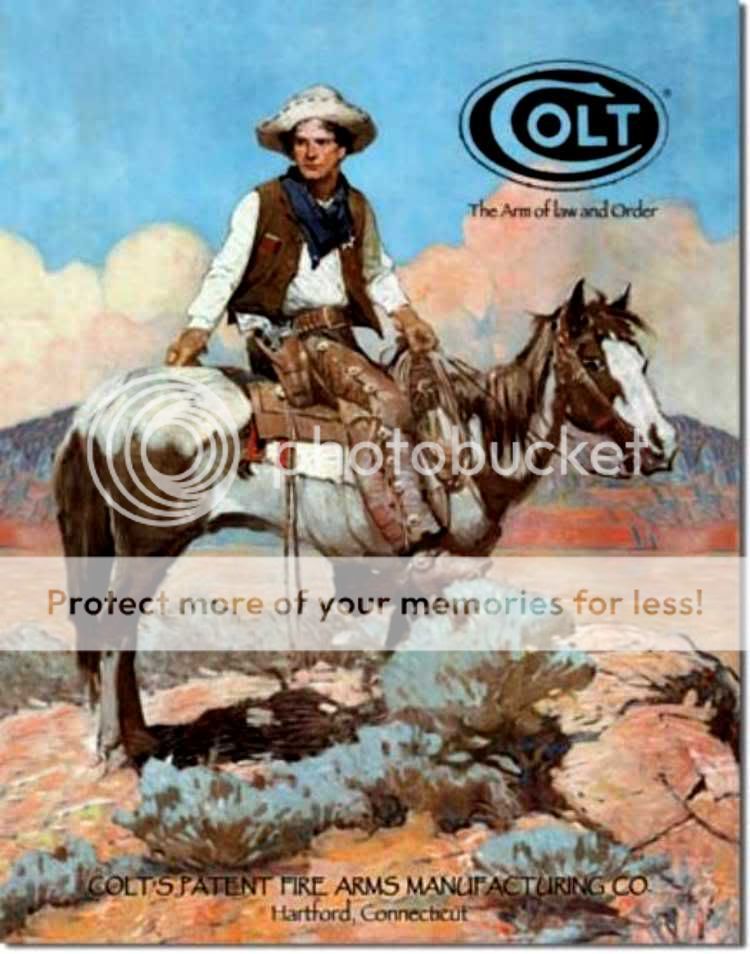 Colt Firearms Co. Tex & Patches Vintage Tin Sign For Sale at GunAuction ...