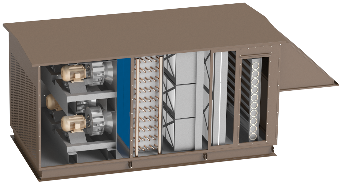 custom rtu animation includes blower fan cooling coils dampers 10 ...