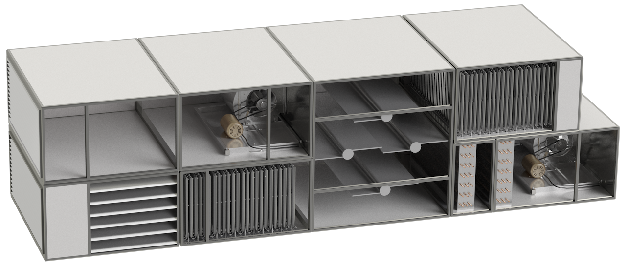 tempeff rg rtu animation includes blower fan dampers cooling coils cost ...